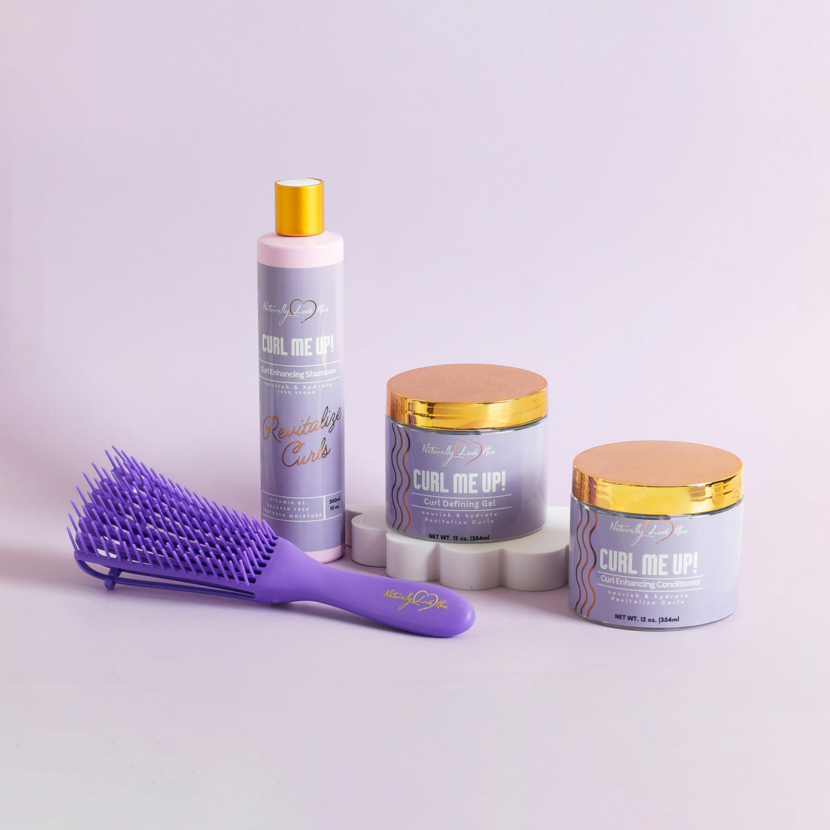 Curl Me Up 4-Piece Hair Care Set – Shampoo, Conditioner, Curl Gel, and ...