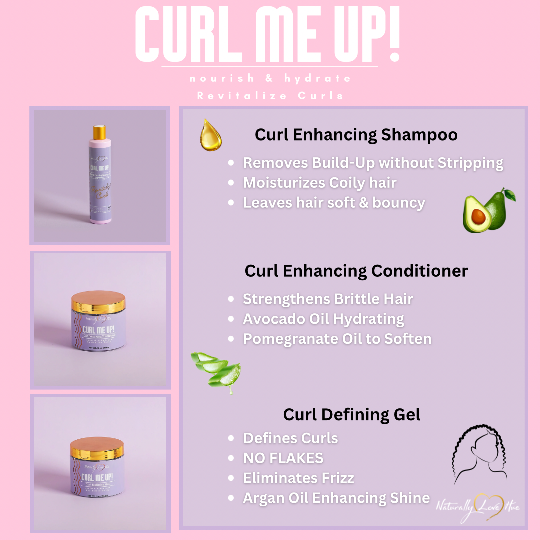 Curl Me Up 4-Piece Hair Care Set – Shampoo, Conditioner, Curl Gel, and ...